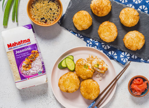 Shrimp Onigiri Recipe with Spanish Flavors | Mahatma® Rice